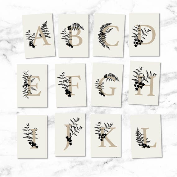 Tarjetas alfabéticas tarjeta inicial tarjetas de letras - Etsy España