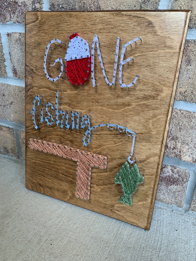 Custom Made to Order Gone Fishing String Art Board | Etsy