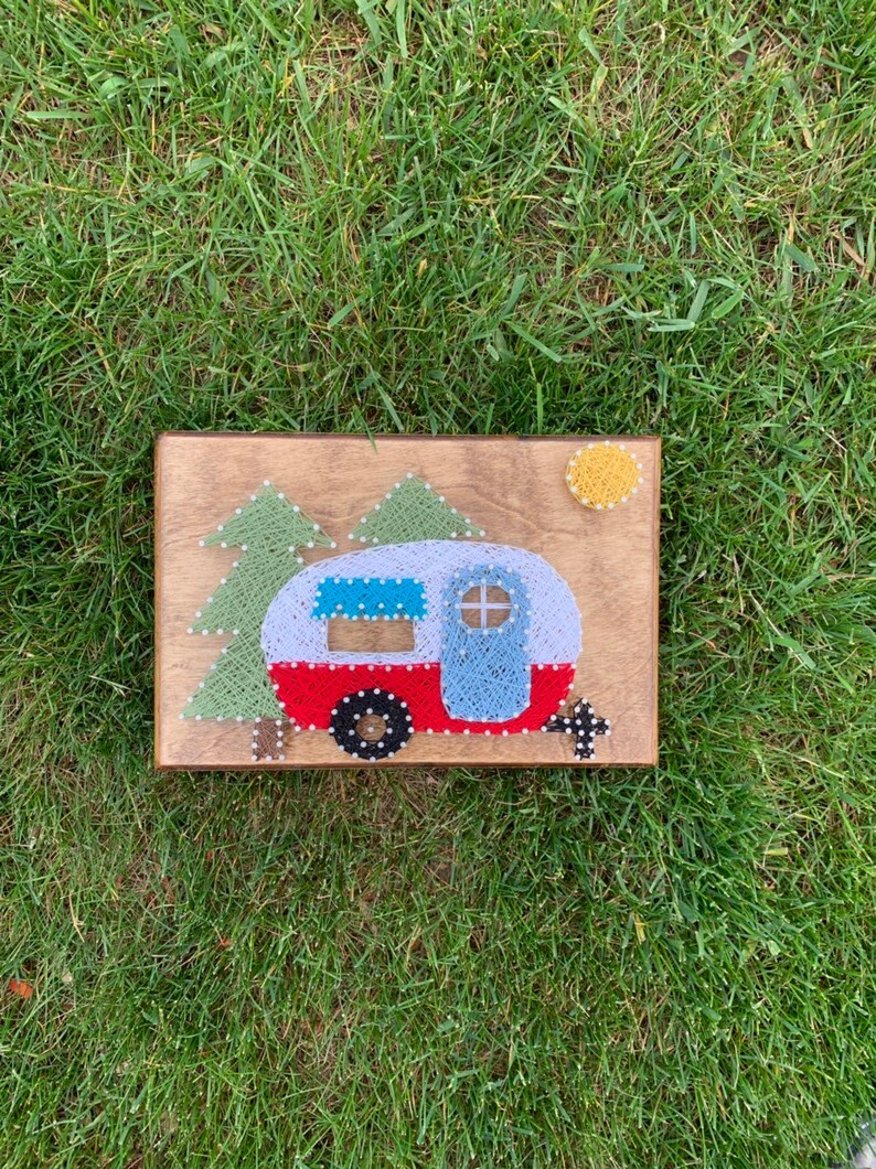 Custom Made to Order Vintage Camper Camping Outdoor String Art - Etsy