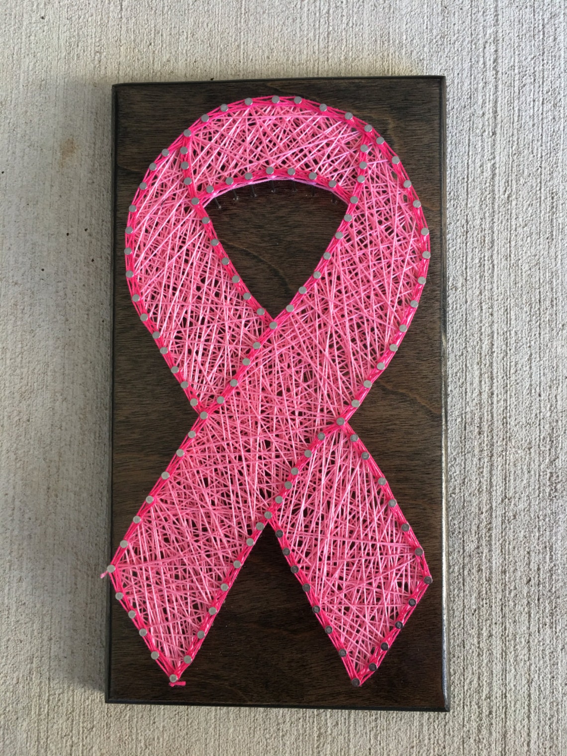 Made to Order Breast Cancer Ribbon String Art Board | Etsy