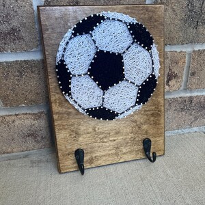 Custom Made to Order Soccer String Art Board With Hooks to Display ...