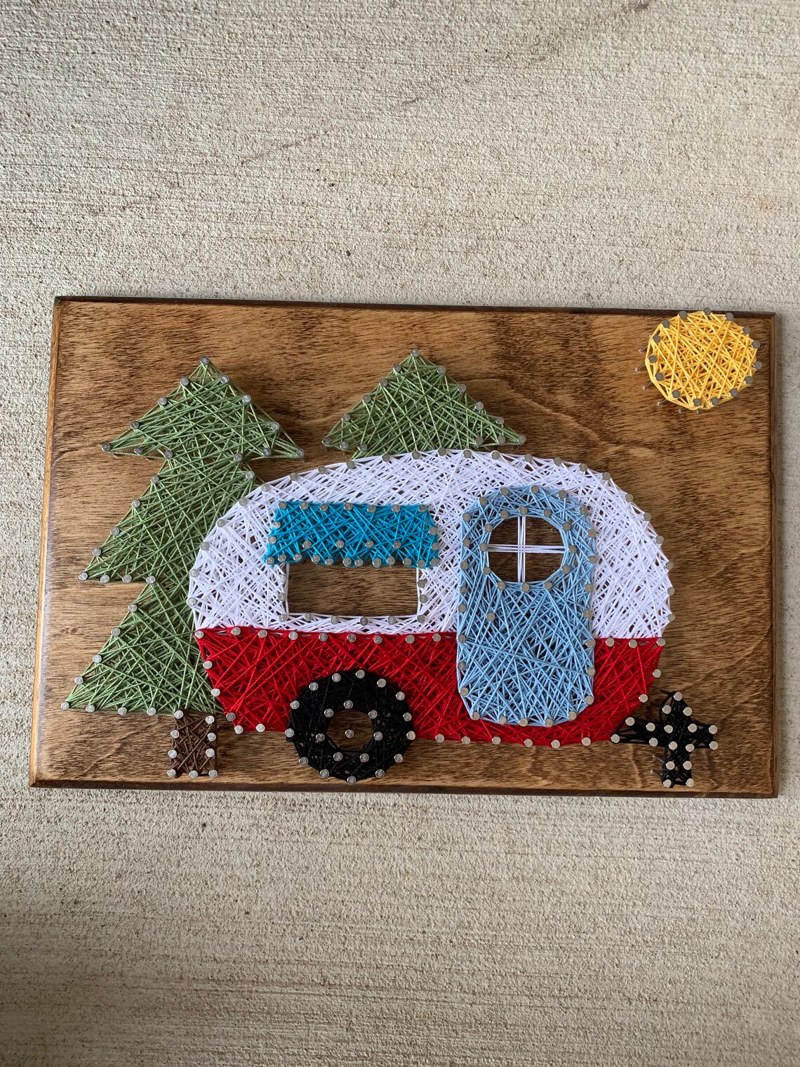 Custom Made to Order Vintage Camper Camping Outdoor String Art - Etsy