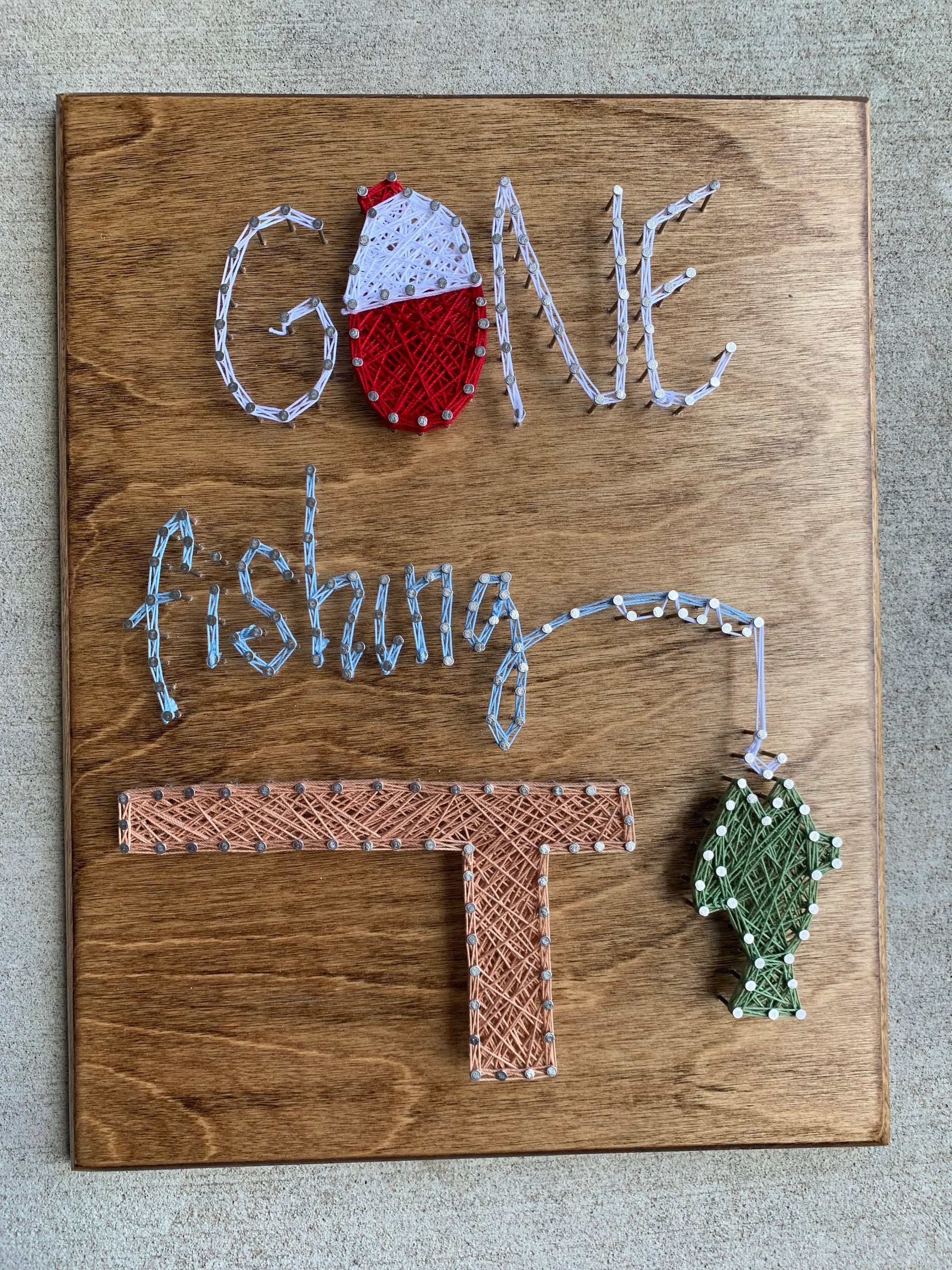 Custom Made to Order Gone Fishing String Art Board | Etsy