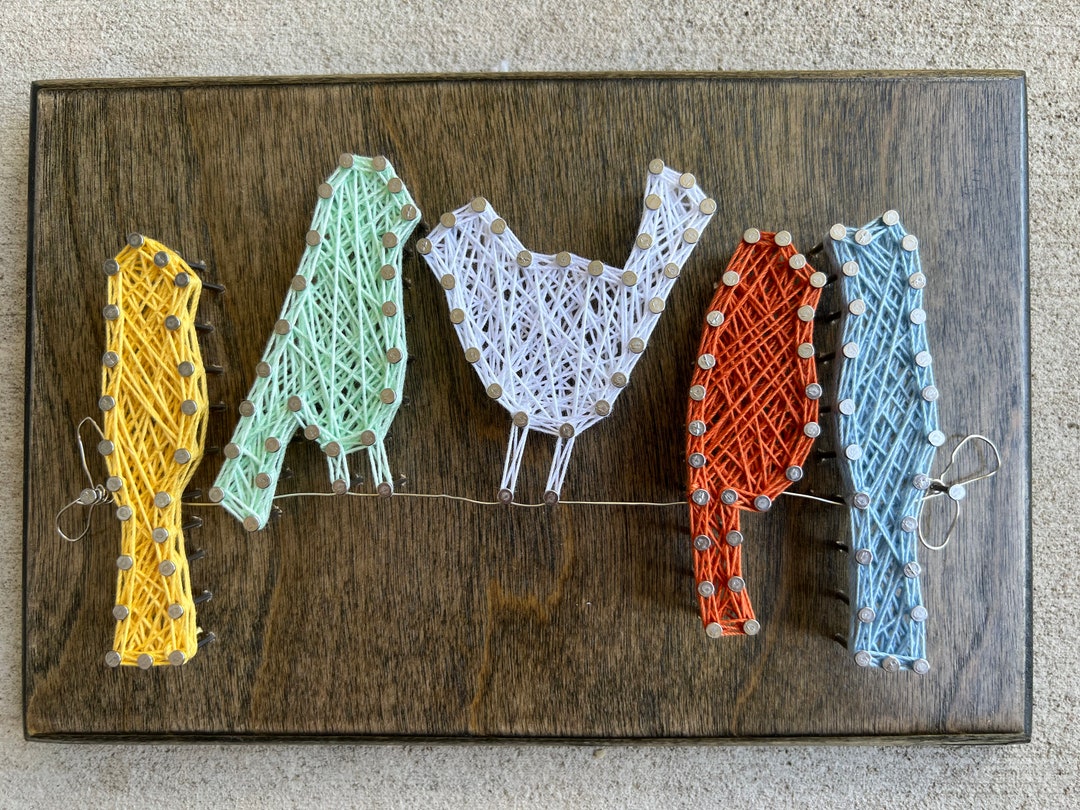 Custom Made to Order Birds on Wire String Art - Etsy