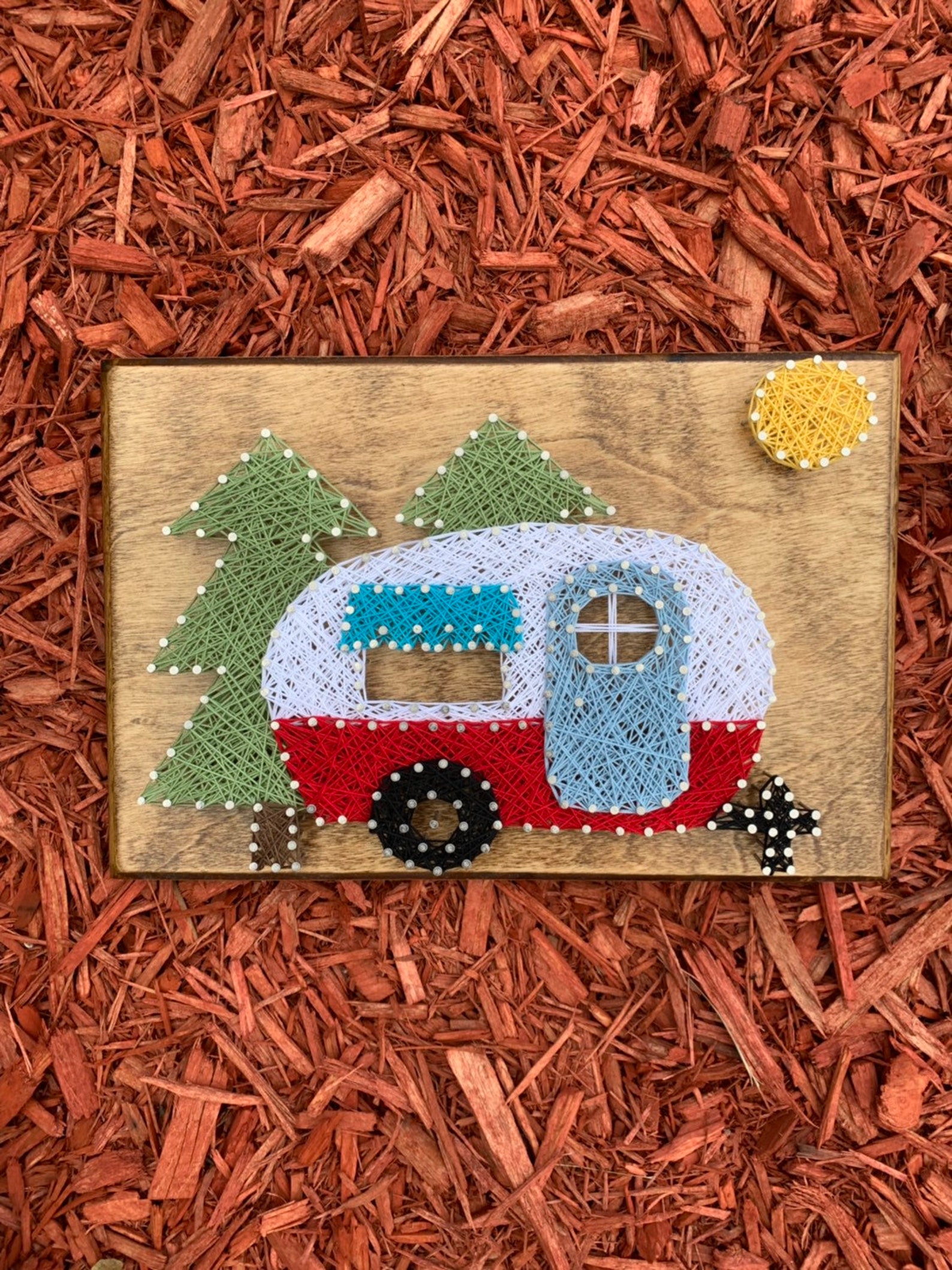 Custom Made to Order Vintage Camper Camping Outdoor String Art - Etsy