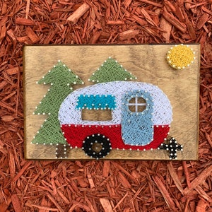 Custom Made to Order Vintage Camper Camping Outdoor String Art - Etsy