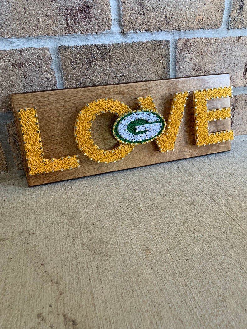 Custom Made to Order Love NFL Green Bay Packer String Art - Etsy