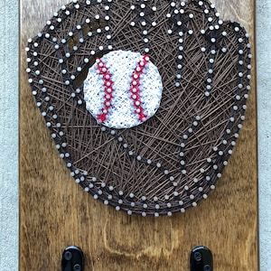 Custom Made to Order Baseball Glove String Art Board With Two Single ...