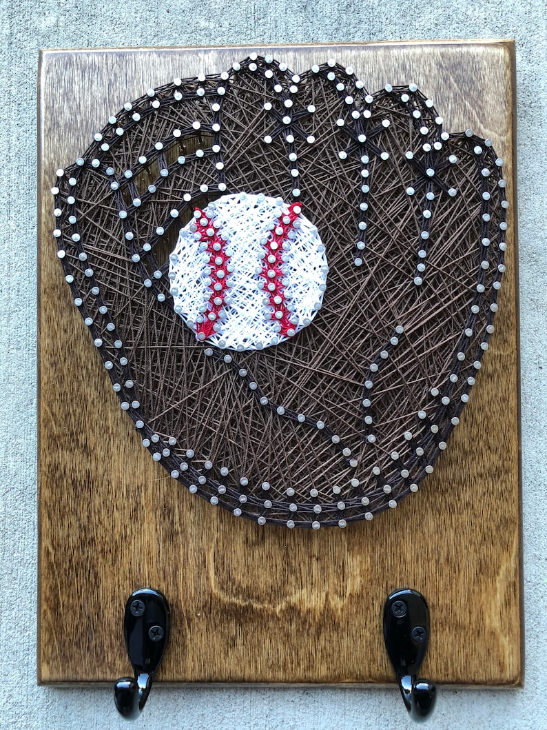 Custom Made to Order Baseball Glove String Art Board With Two - Etsy