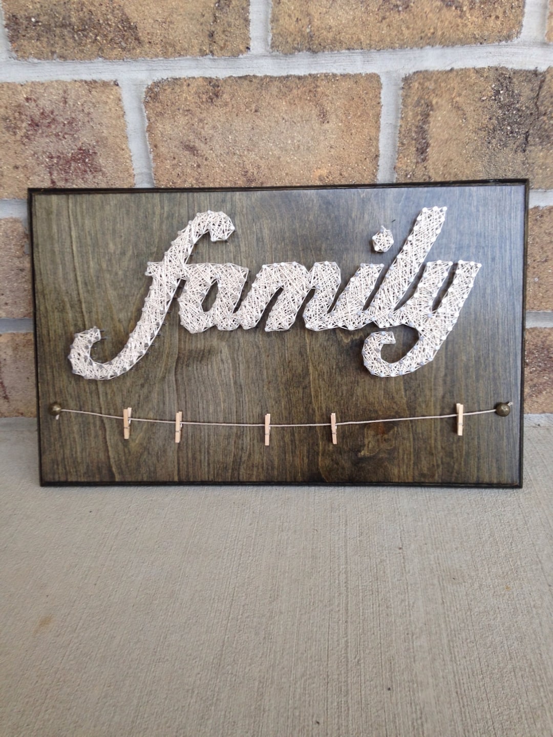 Custom Made to Order Family String Art With Hangers for Pictures - Etsy