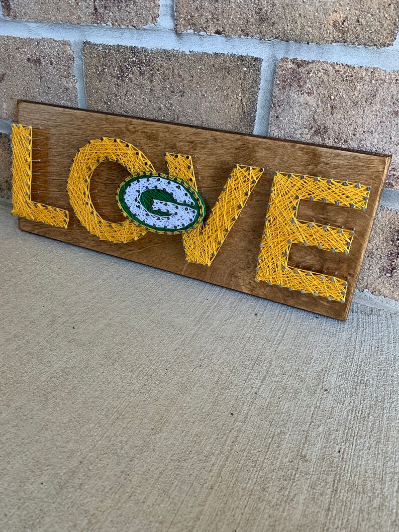 Custom Made to Order Love NFL Green Bay Packer String Art - Etsy