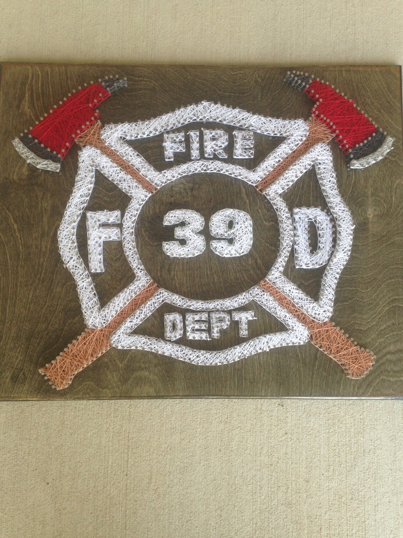 Custom Made to Order Personalized Fire Department String Art - Etsy