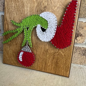 Custom Made to Order Christmas Grinch Ornament String Art Board - Etsy