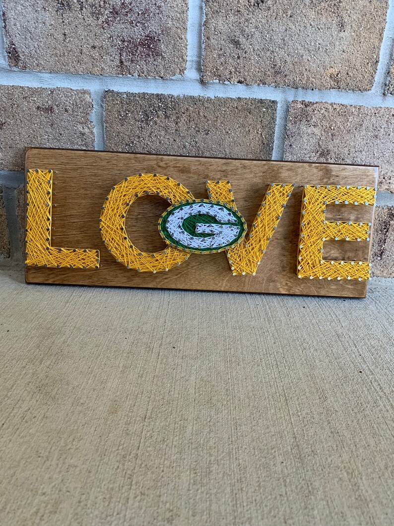 Custom Made to Order Love NFL Green Bay Packer String Art - Etsy