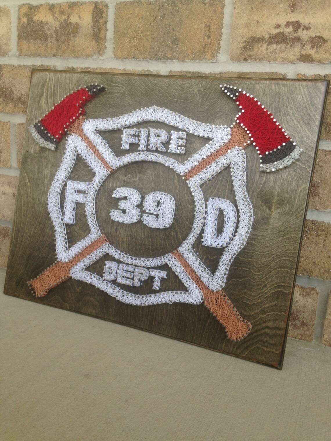 Custom Made to Order Personalized Fire Department String Art - Etsy