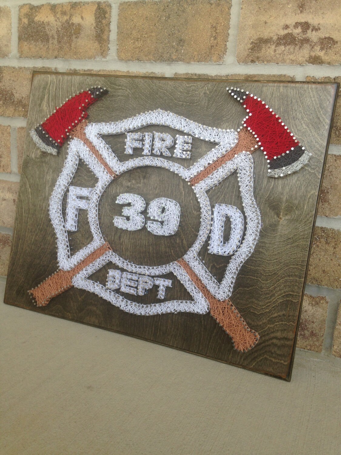 Custom Made to Order Personalized Fire Department String Art - Etsy