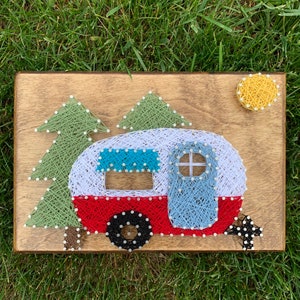Custom Made to Order Vintage Camper Camping Outdoor String Art - Etsy