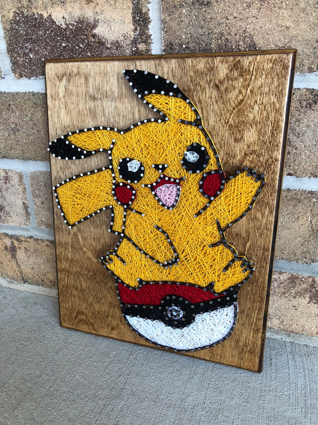 Custom Made to Order Pikachu Pokémon on Pokeball String Art Board - Etsy