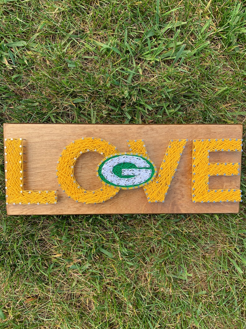 Custom Made to Order Love NFL Green Bay Packer String Art - Etsy