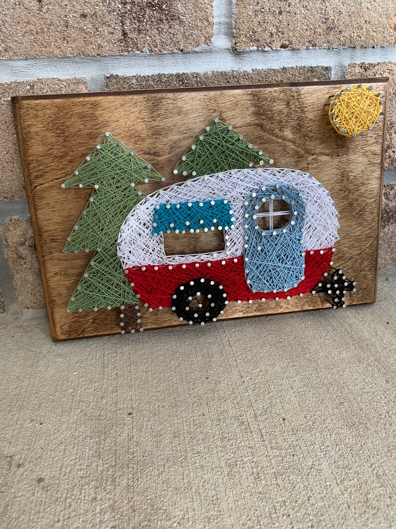 Custom Made to Order Vintage Camper Camping Outdoor String Art | Etsy