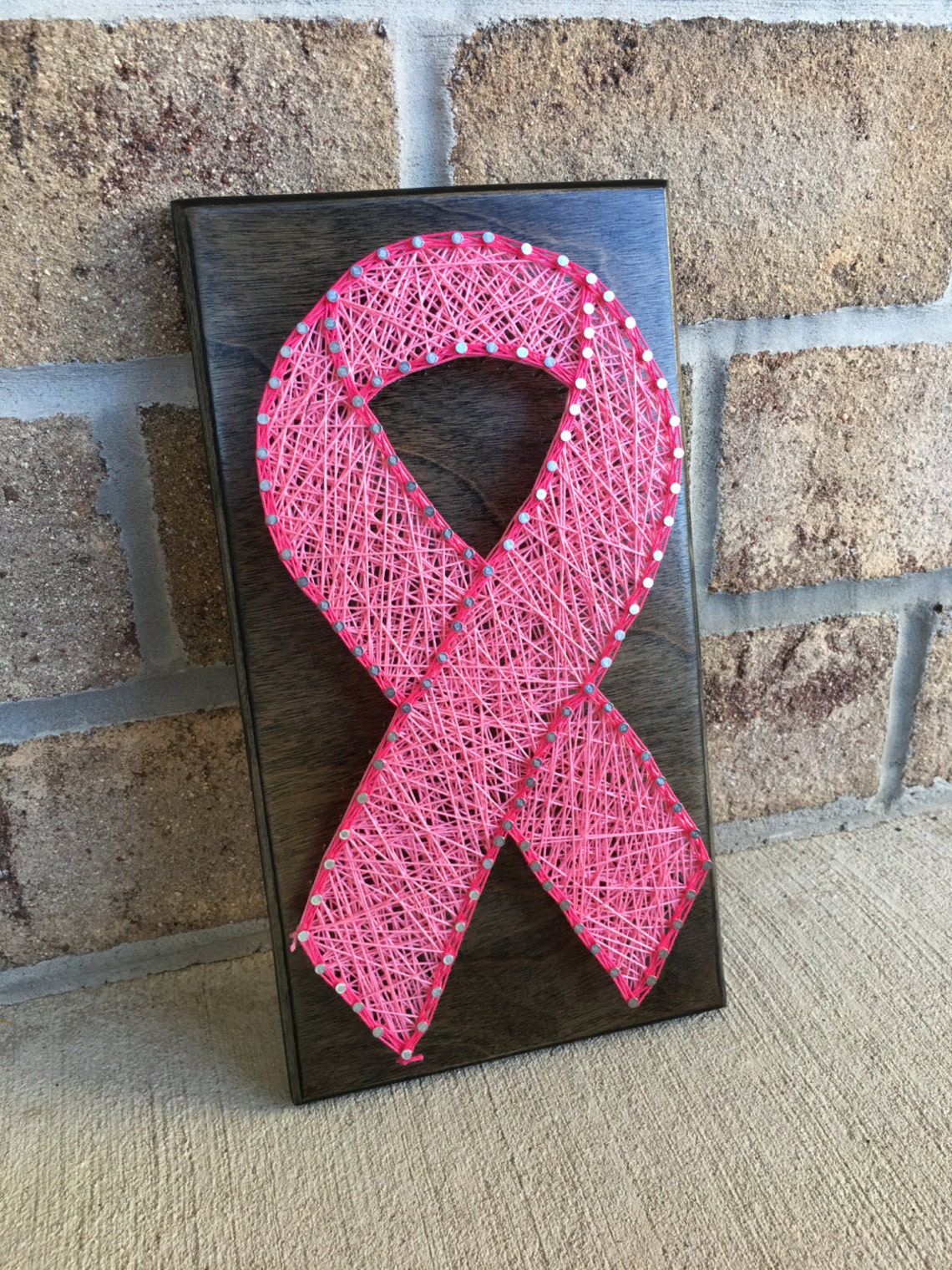 Made to Order Breast Cancer Ribbon String Art Board | Etsy