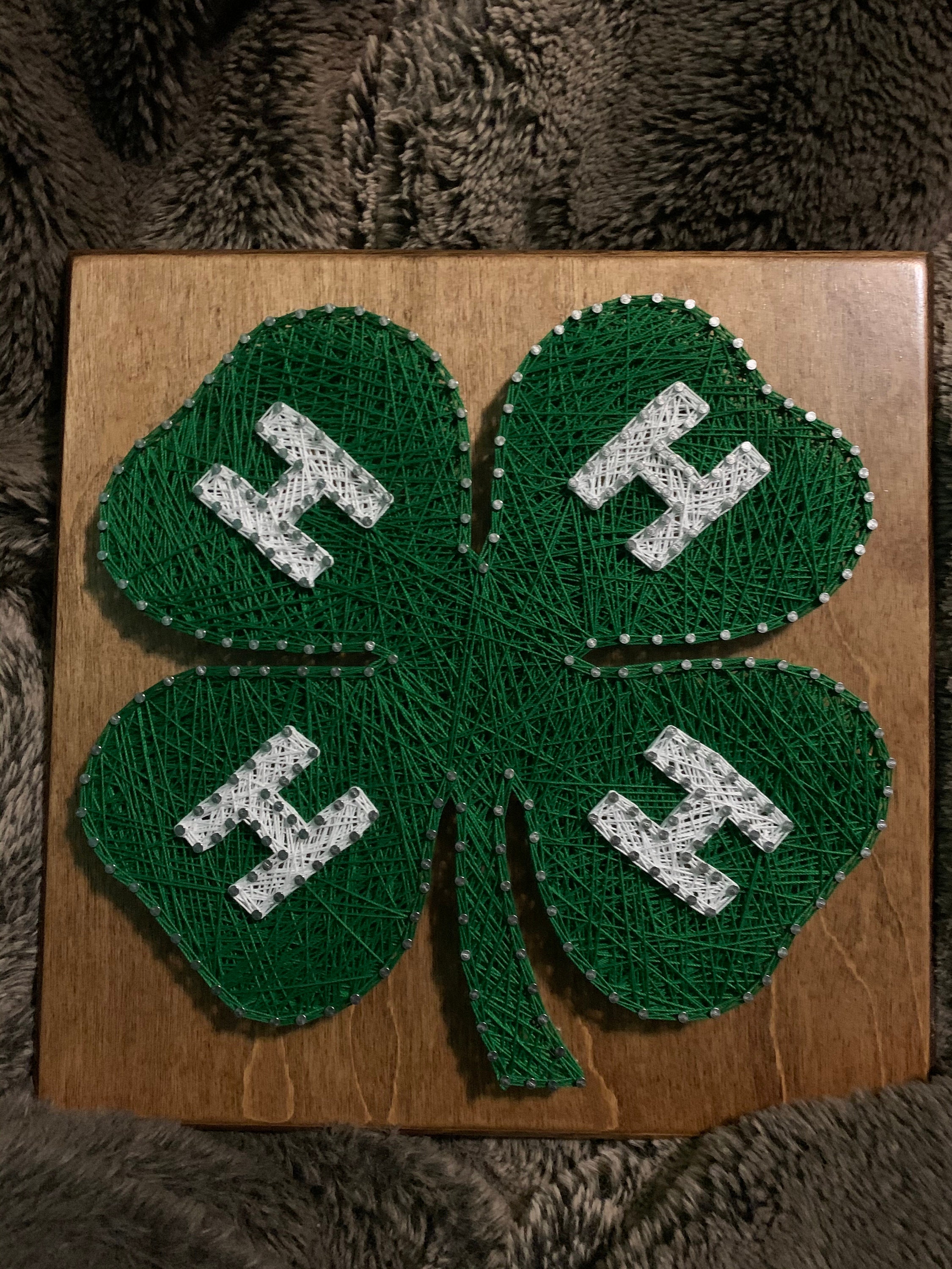 Custom Made to Order 4 H Four Leaf Clover String Art Board - Etsy