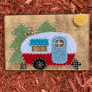 Custom Made to Order Vintage Camper Camping Outdoor String Art - Etsy