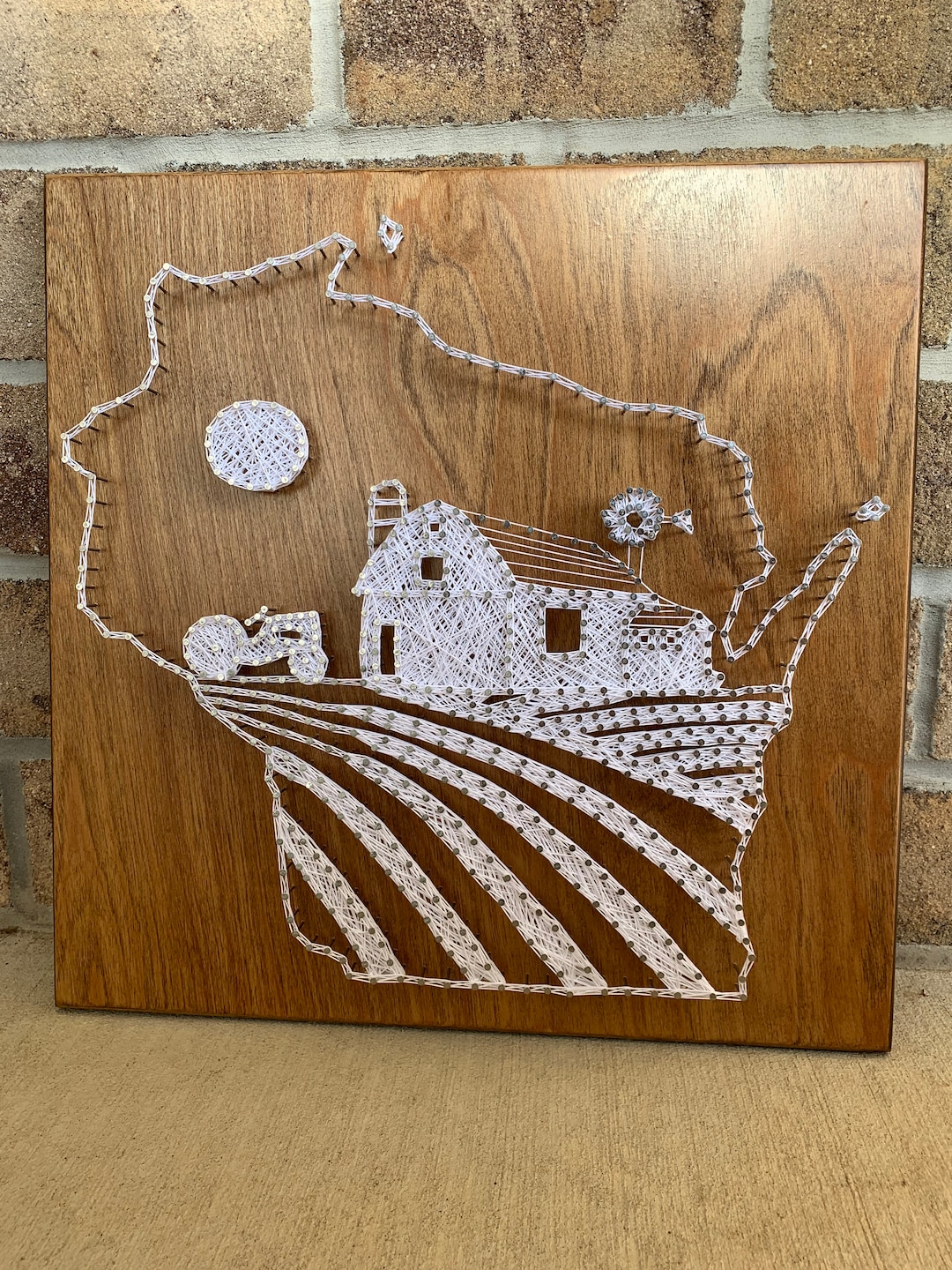 Custom Made to Order Wisconsin Farm Barn Scene String Art - Etsy