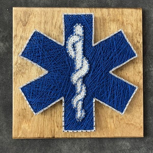 Custom Made to Order EMS EMT First Responder Star of Life String Art ...