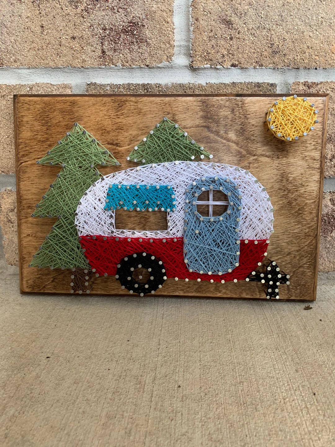 Custom Made to Order Vintage Camper Camping Outdoor String Art - Etsy