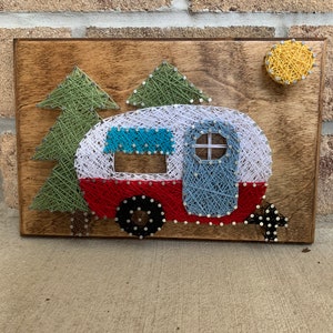 Custom Made to Order Vintage Camper Camping Outdoor String Art - Etsy