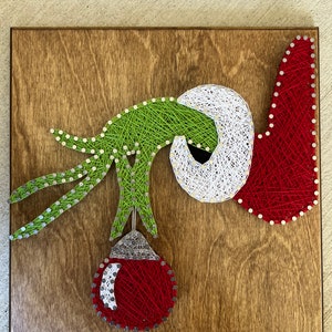 Custom Made to Order Christmas Grinch Ornament String Art Board - Etsy