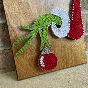 Custom Made to Order Christmas Grinch Ornament String Art Board - Etsy
