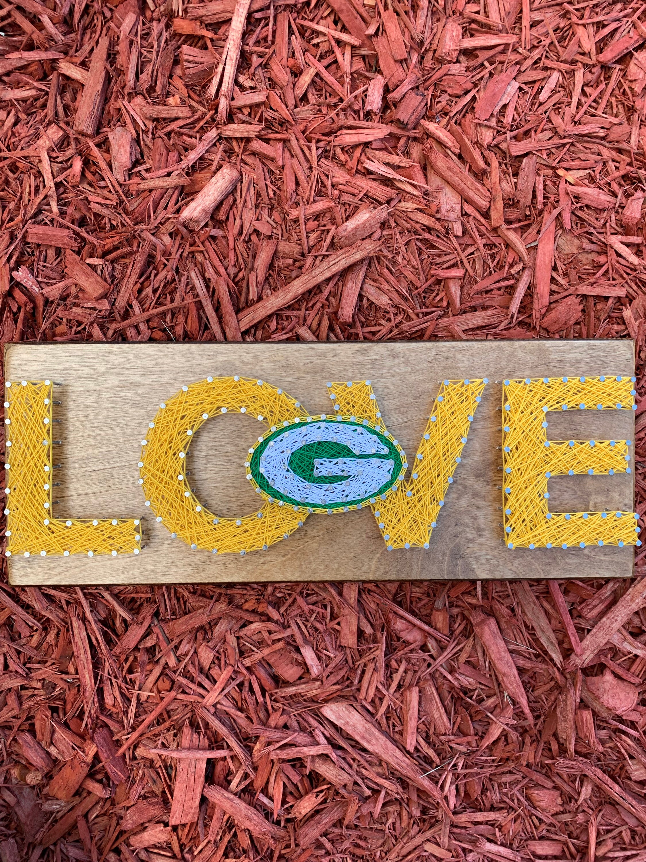 Custom Made to Order Love NFL Green Bay Packer String Art - Etsy