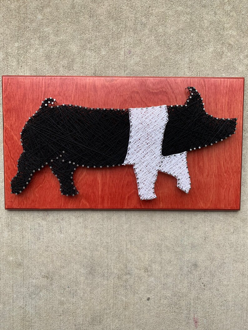 Custom Made to Order Pig string art | Etsy