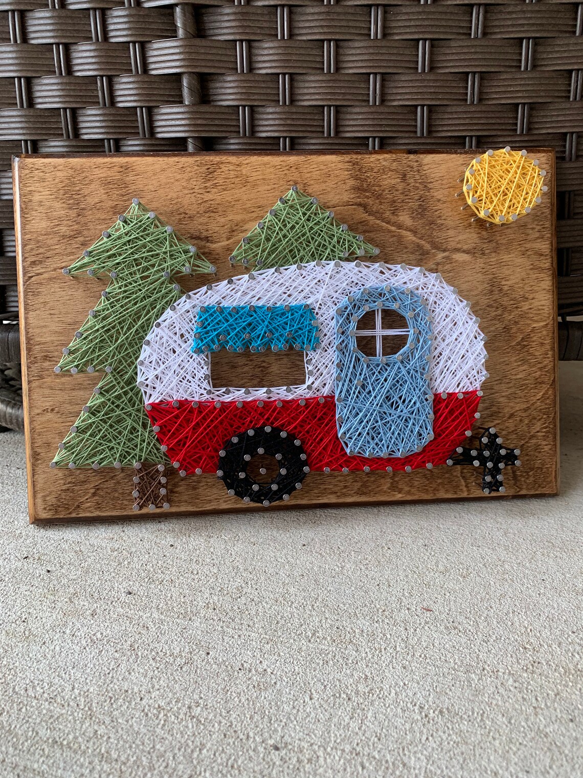 Custom Made to Order Vintage Camper Camping Outdoor String Art - Etsy