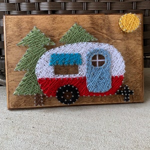 Custom Made to Order Vintage Camper Camping Outdoor String Art - Etsy