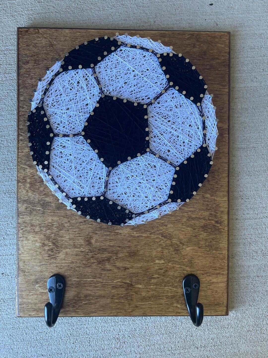 Custom Made to Order Soccer String Art Board With Hooks to Display ...
