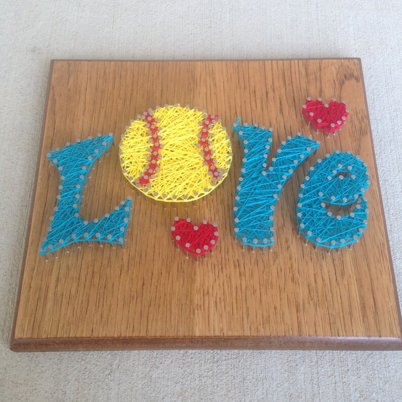Made to Order Love Softball String Art - Etsy