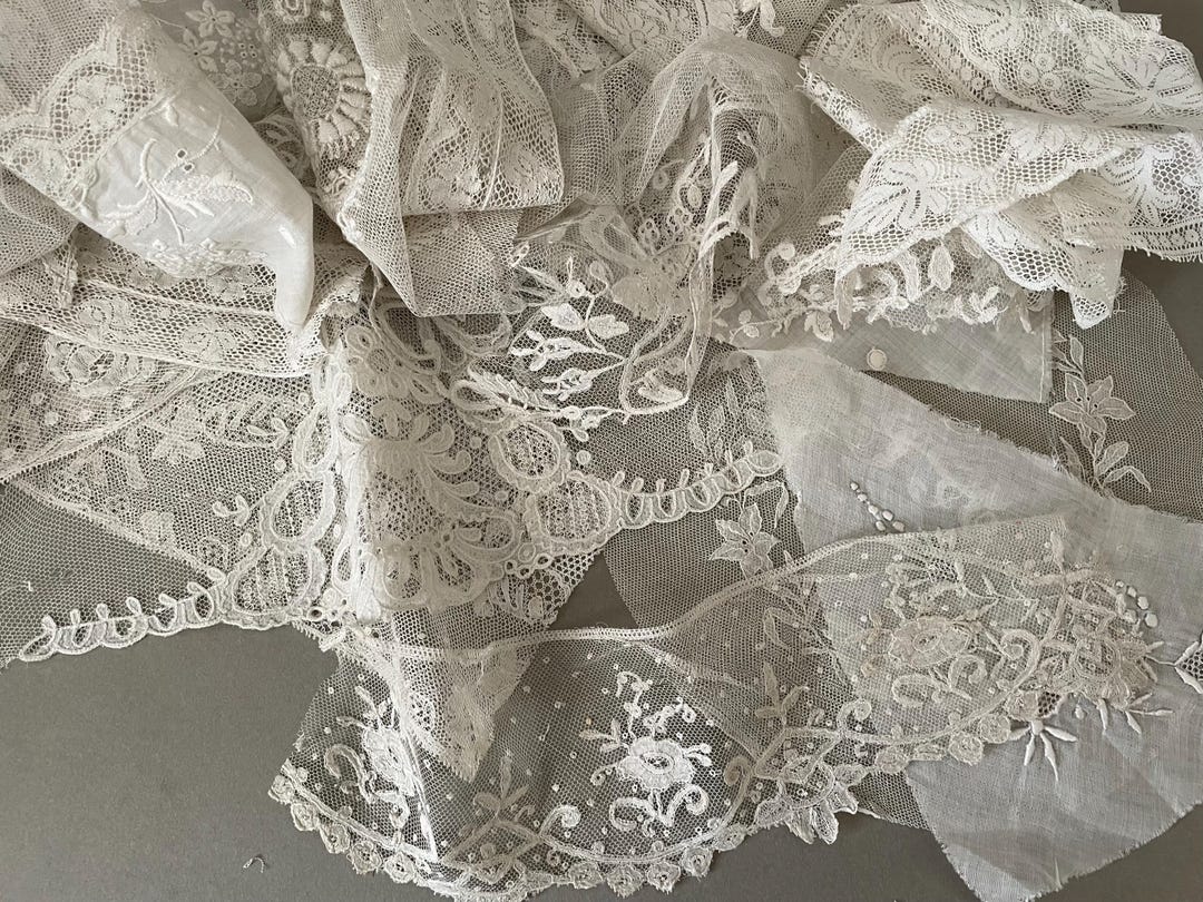 A Bundle of 12 Short but Pretty Antique Lace Remnants. - Etsy