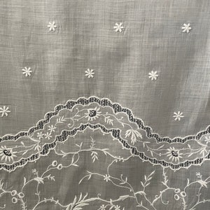 A Vintage Embroidered Lace Offcut Panel on Fine White Cotton Lawn. - Etsy