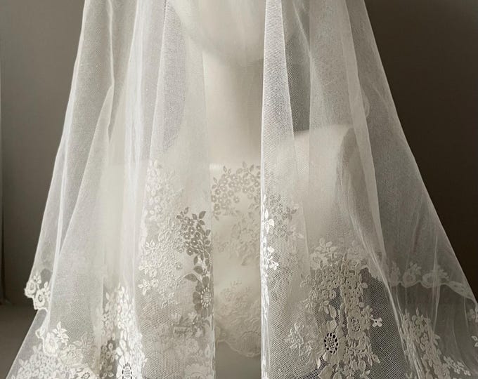 An Antique Pretty Lace Hat/bonnet Veil or Half Bridal Veil. - Etsy