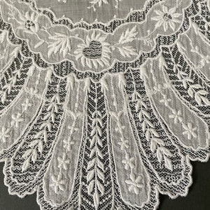 A Vintage Embroidered Lace Offcut Panel on Fine White Cotton Lawn. - Etsy