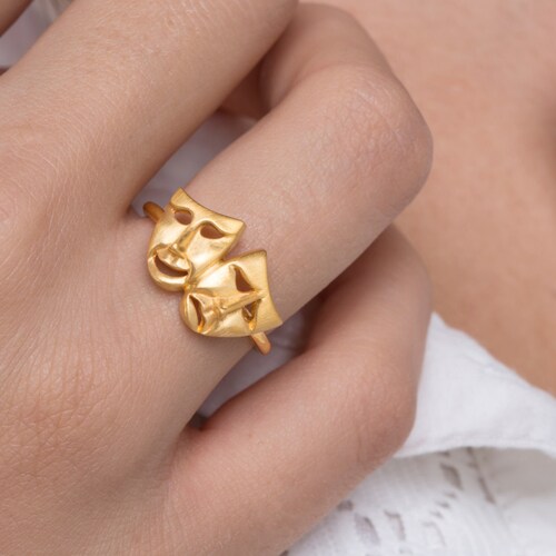 Mask Ring 925 Sterling Silver - Etsy