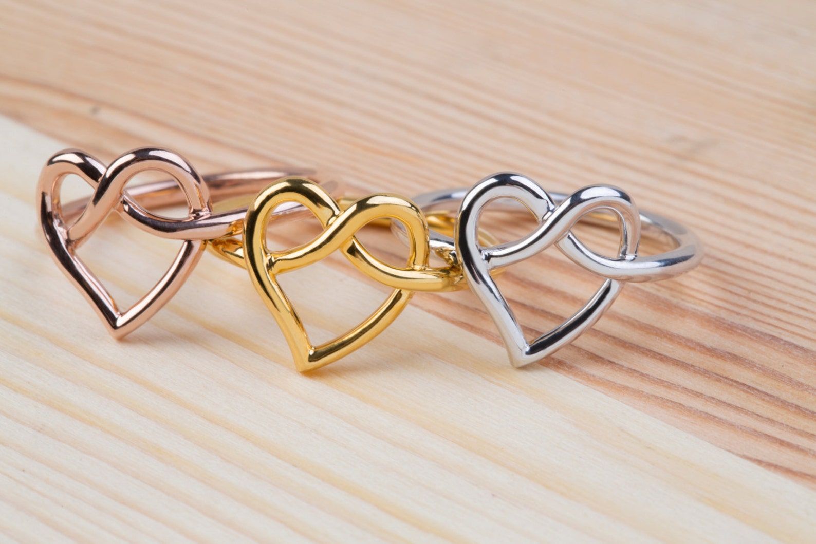 Love Knot Ring , Heart Knot Ring , Infinity Heart Ring , 925 Sterling ...