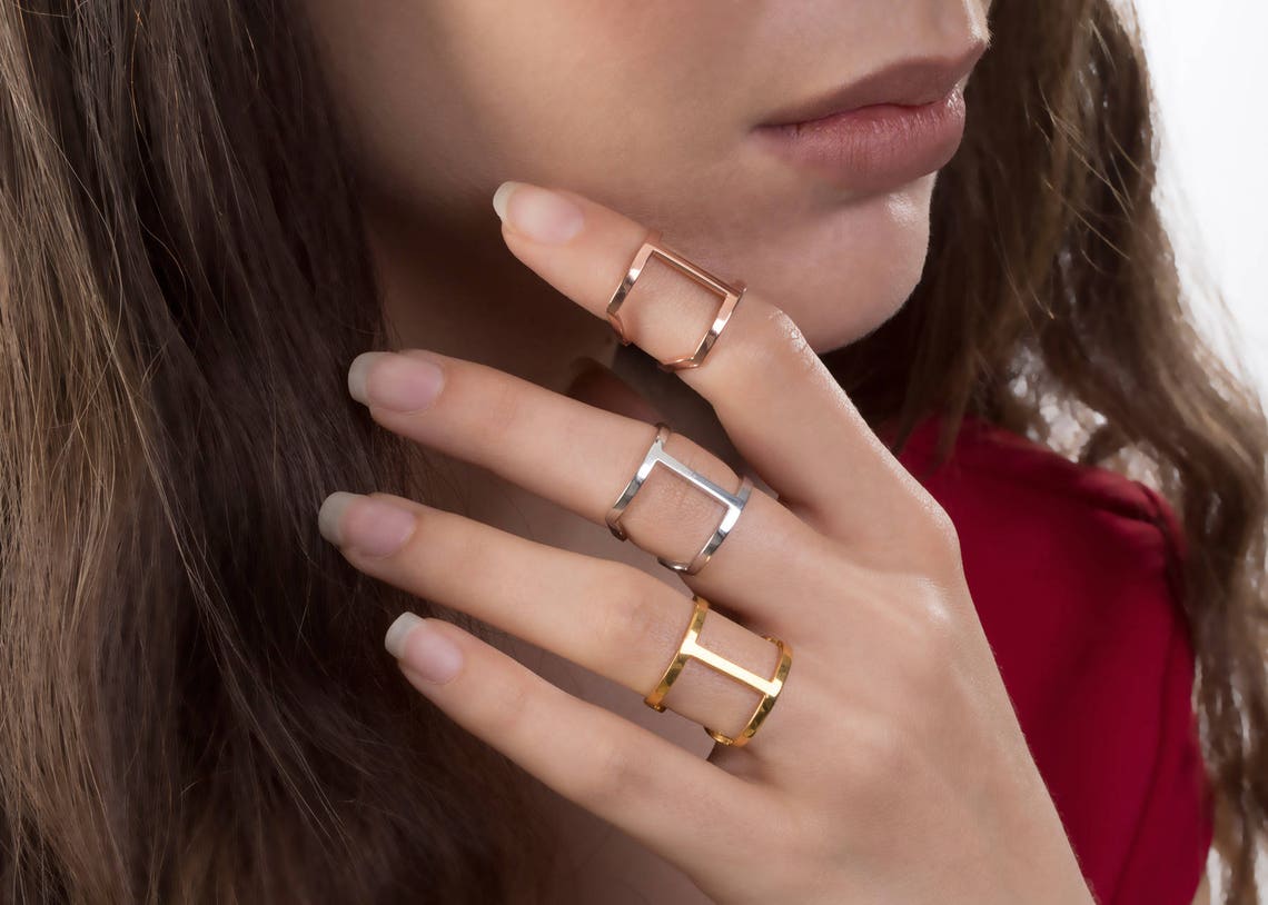 H Ring 925 Sterling Silver - Etsy