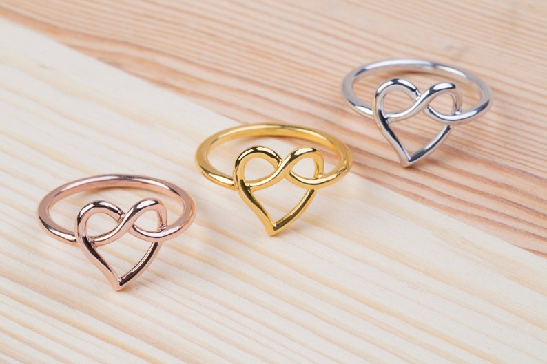 Love Knot Ring , Heart Knot Ring , Infinity Heart Ring , 925 Sterling ...