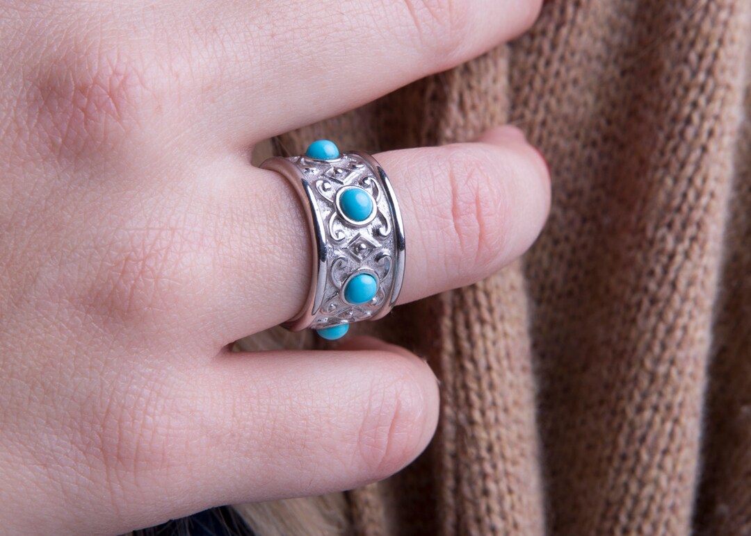 Wide Band Ring,adjustable Band Ring,historical Ring,semi Precious Ring ...