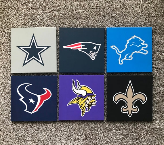 NFL Team Logo Canvas Painting Any Team bears Vikings | Etsy