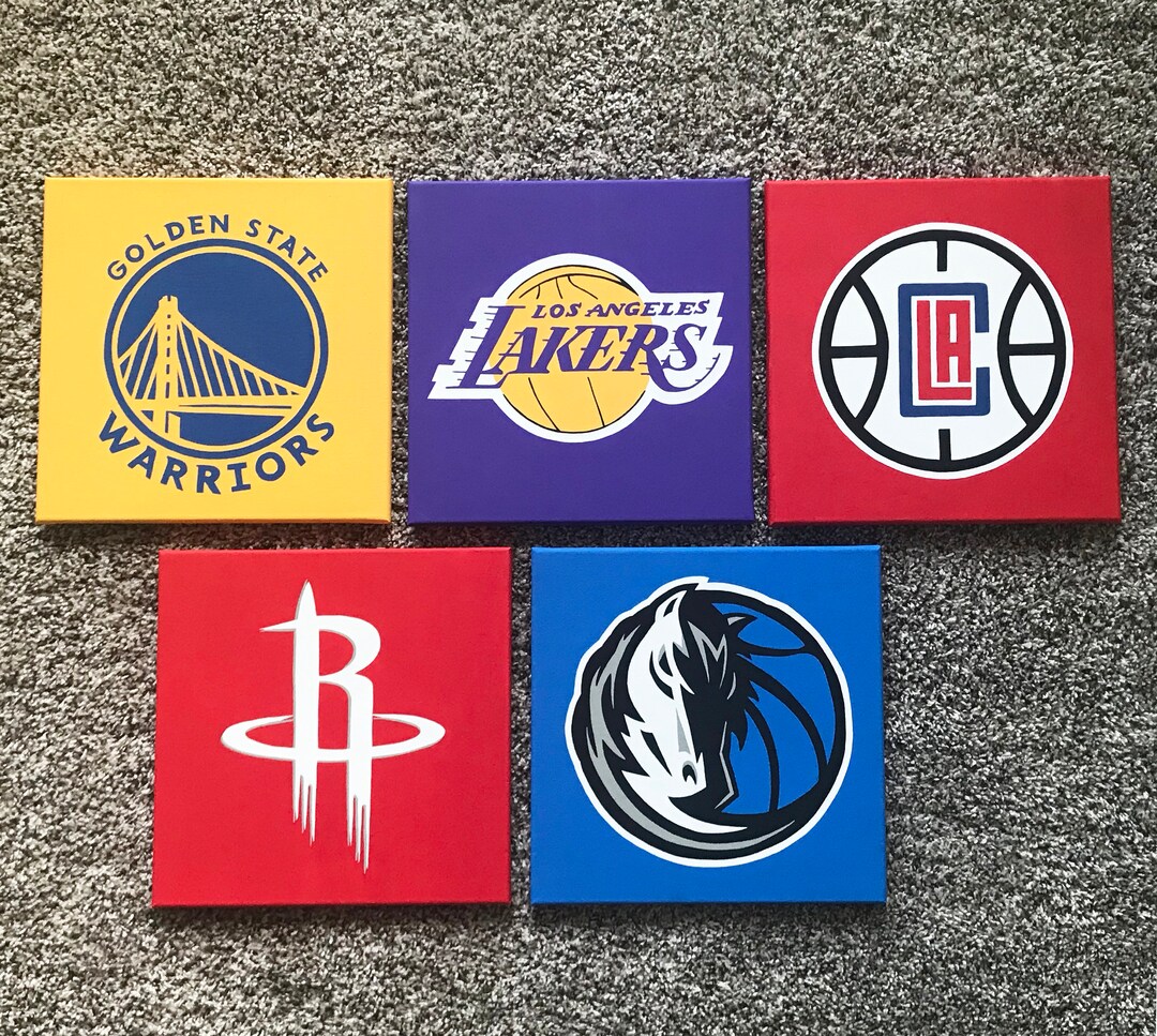 NBA Team Logo Canvas Painting Any Team bulls, Hornets, Trailblazers ...